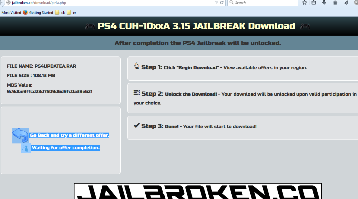 jailbroken[.]co: beware of PS4 Jailbreak scams! - Wololo.net