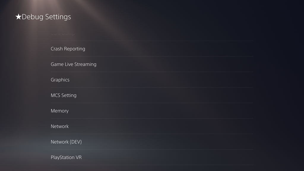 PS5 Devkit/Testkit Debug Settings pictures surface - Wololo.net