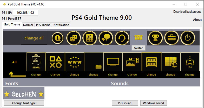 Release: PS4 Gold Theme (Theme Editor) 1.05 - Wololo.net