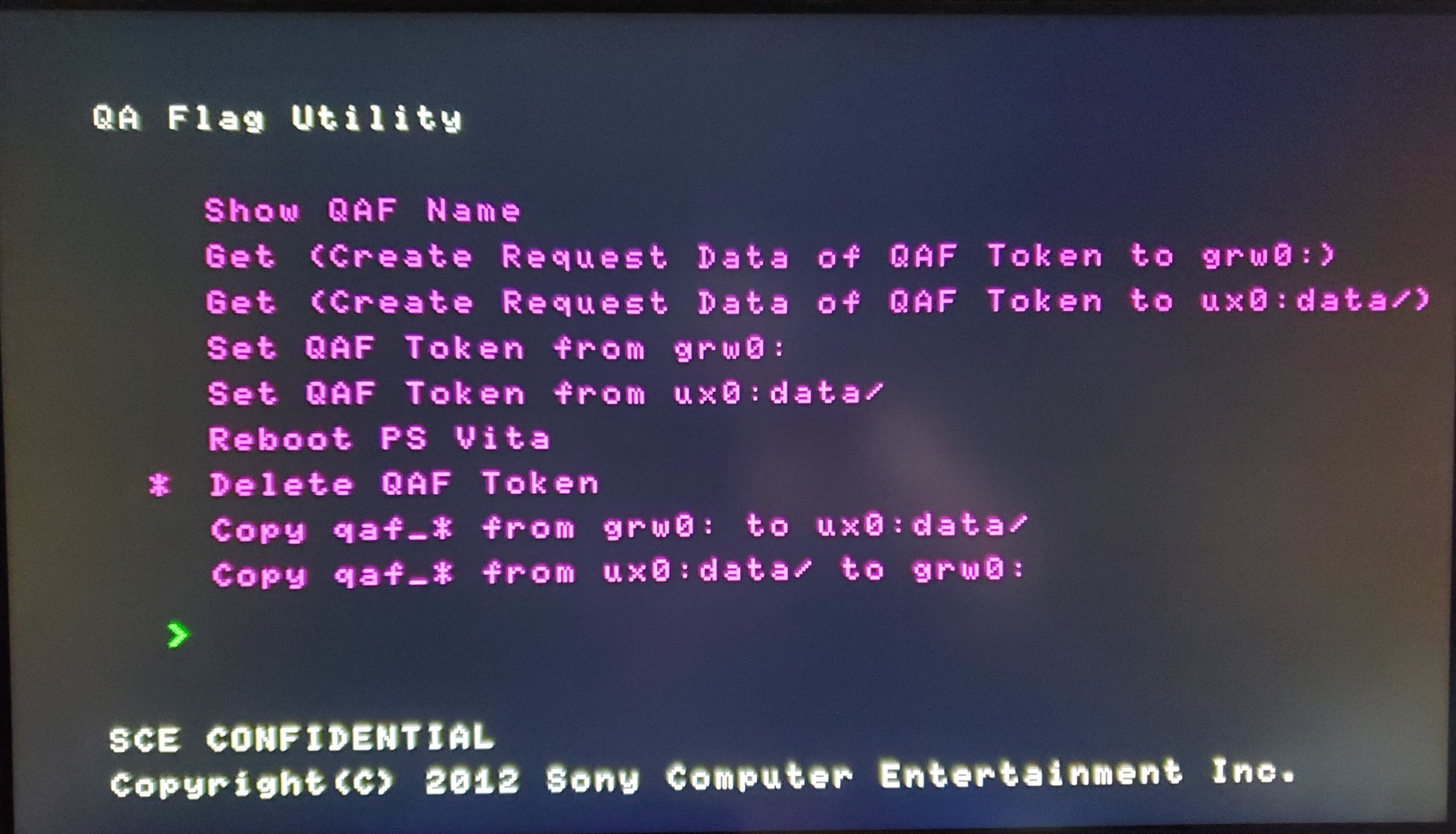 QA Flag Utility gamecard and QAF Tokens found in PS Vita devkit ...