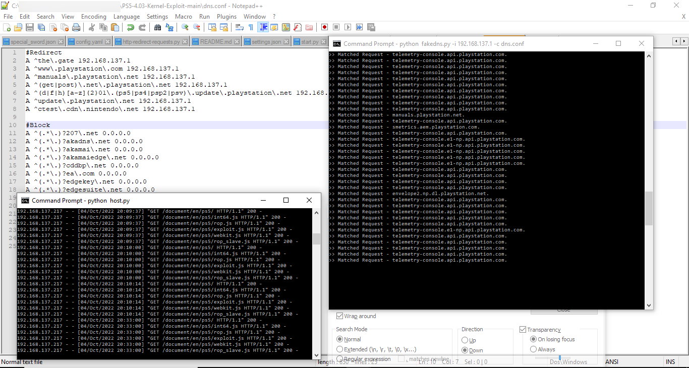 Tutorial: running the PS5 4.03/4.50/4.51 exploit on Windows, with additional DNS security ...
