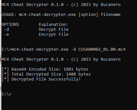 PS4 Release: mc4-cheat-decrypter - Wololo.net