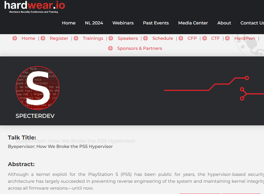 PS5: SpecterDev to present "Byepervisor" exploit in October. Flatz confirms he has another ...